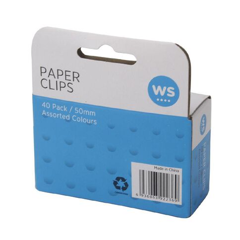 WS Paperclips 50mm 40 Pack | Warehouse Stationery, NZ