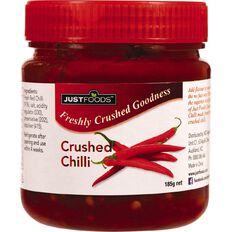 Just Foods Just Chilli 97% Pure & Natural Crushed Chilli 185g ...