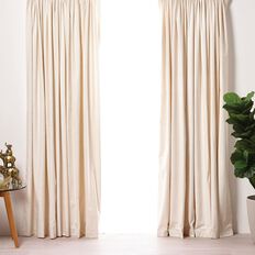 Living & Co Calico Curtains Natural 230-330cm Wide/205cm Drop ...