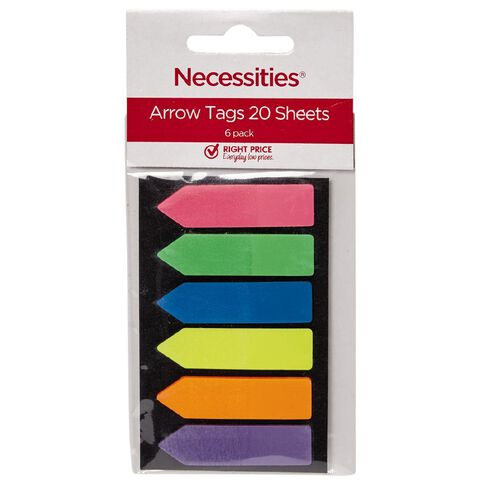 WS Arrow Tags 20 Sheets 6 Pack | Warehouse Stationery, NZ