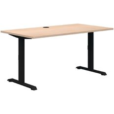 Premium Fixed Height Desk Black & Refined Oak 1200x700 | Warehouse ...