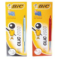 Bic Clic Pens 2000 10 Pack Blue | Warehouse Stationery, NZ