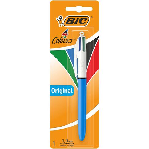 Bic 4 Colour Pen Multi-Coloured 1 Pack | Warehouse Stationery, NZ