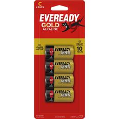 Eveready Gold Alkaline Batteries C 4 Pack | Warehouse Stationery, NZ