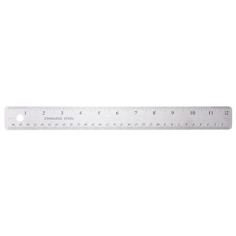 WS Ruler Metal 30cm | Warehouse Stationery, NZ