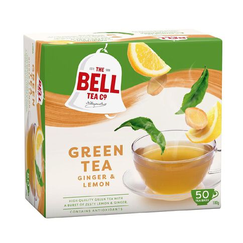 Bell GreenTea Lemon & Ginger Tagless Teabags 50 Pack | Warehouse ...