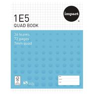 WS Exercise Book 1E5 7mm Quad 36 Leaf Blue | Warehouse Stationery, NZ