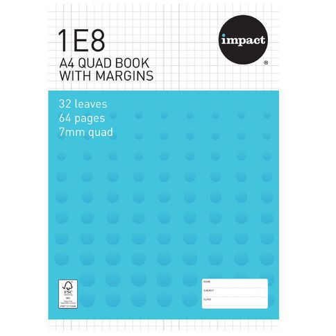 WS Exercise Book 1E8 7mm Quad 32 Leaf Plus Margin | Warehouse ...