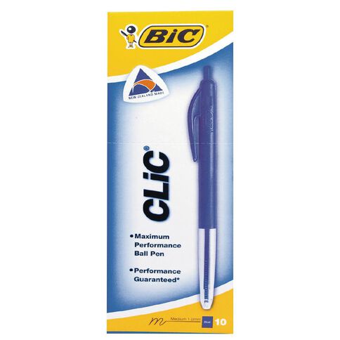 Bic Clic Pens 2000 10 Pack Blue | Warehouse Stationery, NZ