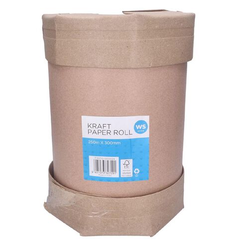 WS Kraft 80gsm Paper Roll 300mm x 250m | Warehouse Stationery, NZ