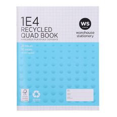 WS Exercise Book 1E4 7mm Quad 28 Leaf Blue Mid | Warehouse Stationery, NZ