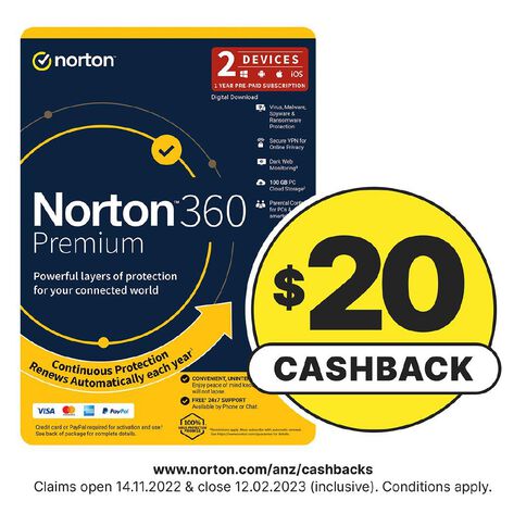 Norton 360 Premium 2 Device 12 Months | Warehouse Stationery, NZ