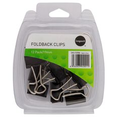 WS Foldback Clips 19mm 12 Pack | Warehouse Stationery, NZ