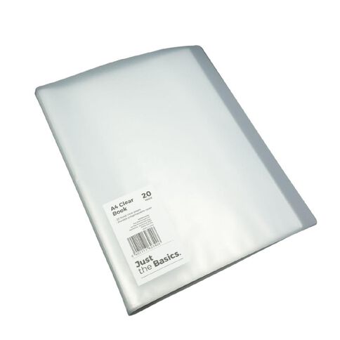 Just the Basics Clearbook 20 Pages Black | Warehouse Stationery, NZ