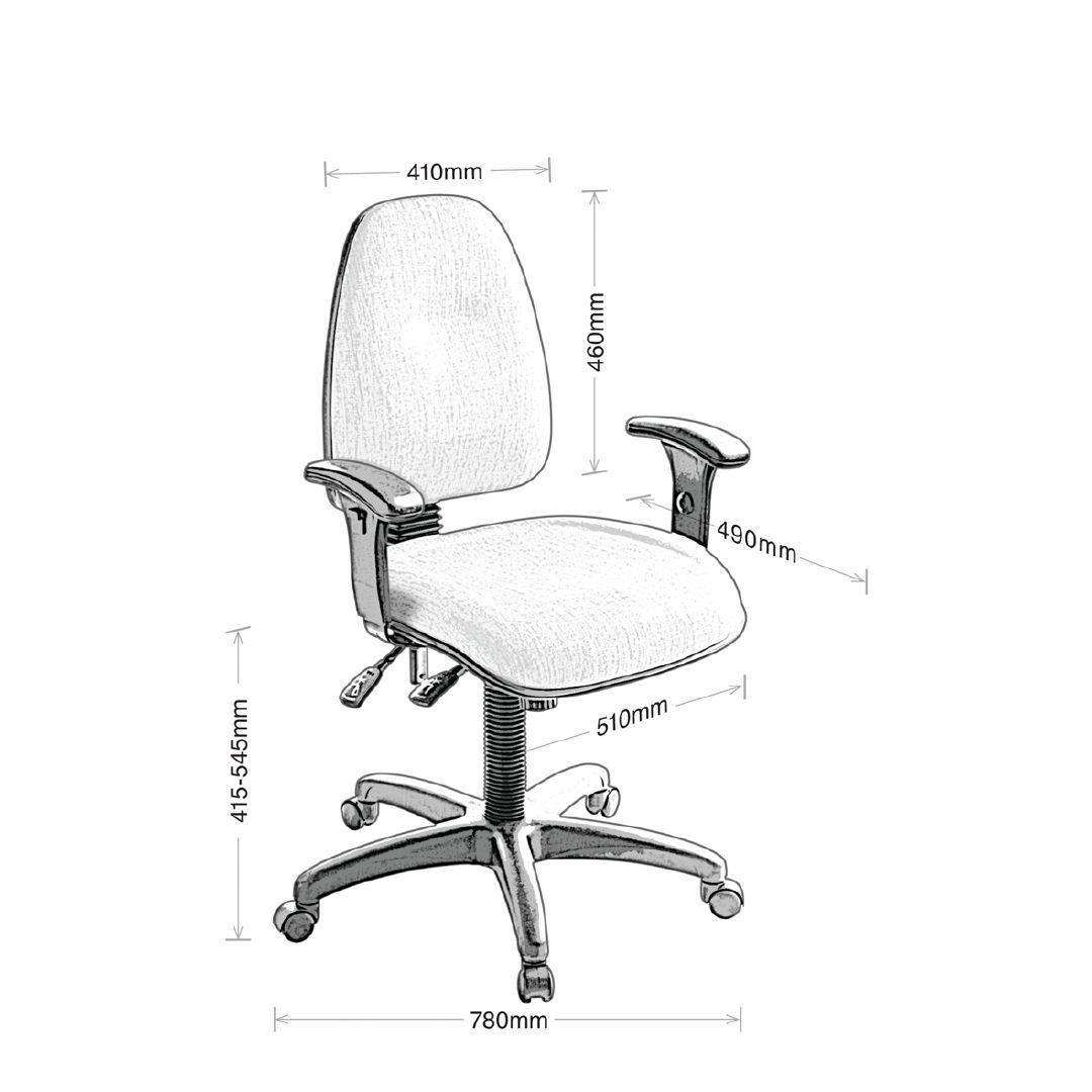 Spectrum Deluxe 3 Lever Highback Ergonomic Chair with Arms Atlantic ...