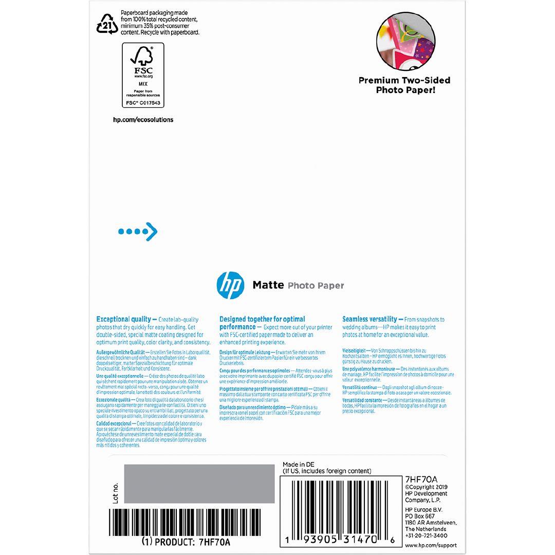 HP Matte FSC Photo Paper 4x6 inch 25 Sheets | Warehouse Stationery, NZ