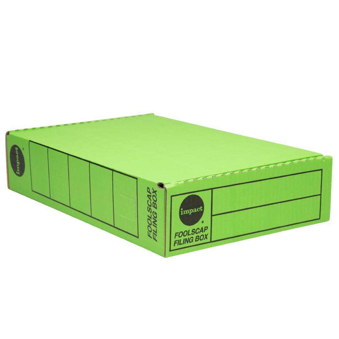 Impact Storage Box Foolscap Green | Warehouse Stationery, NZ