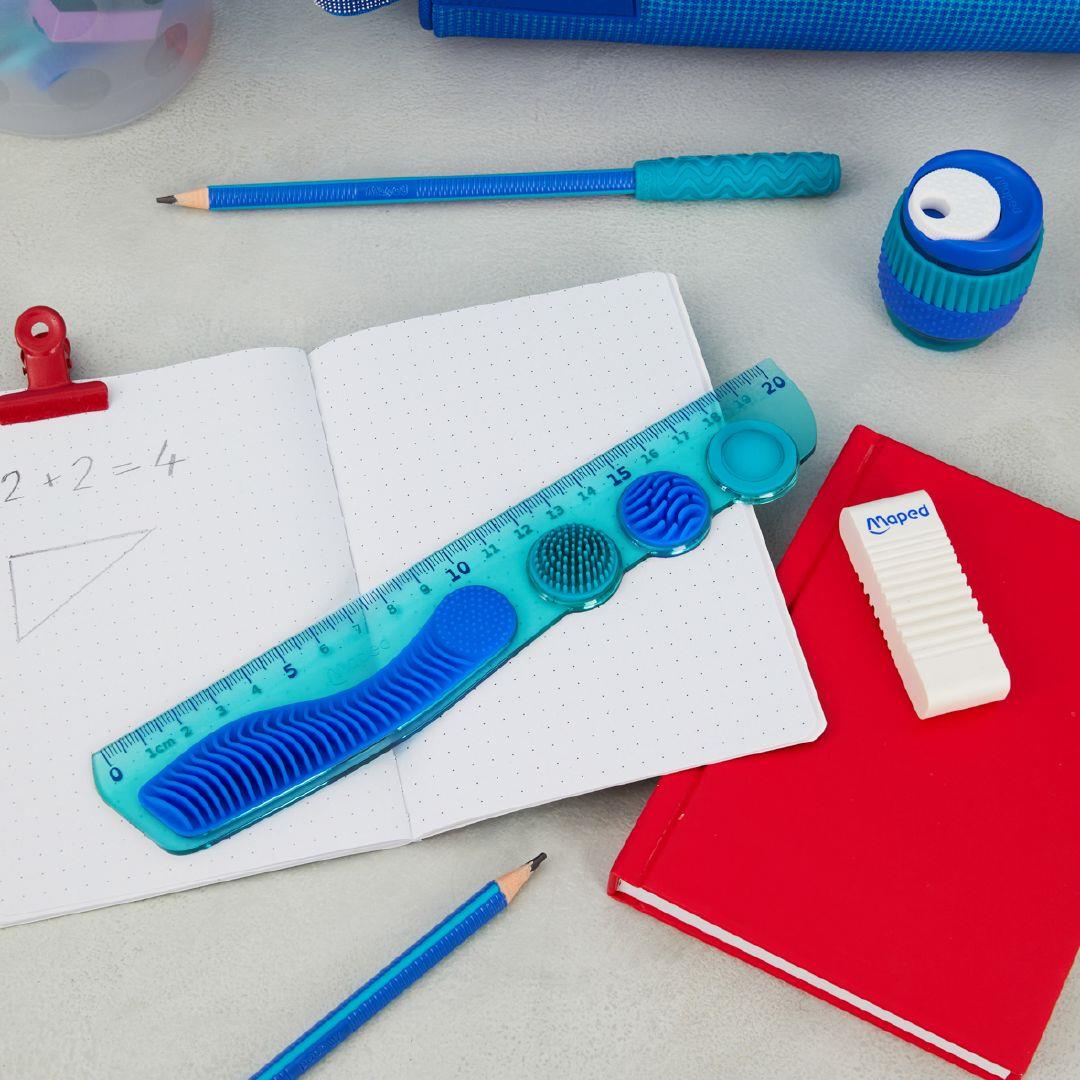 Maped Kidy Learn Concentration Ruler 20cm Blue | Warehouse Stationery, NZ