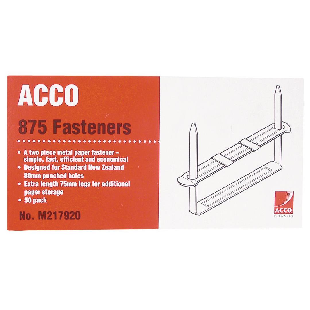 Acco File Fasteners 80mm Prong 2 Pieces 50 Pack Silver | Warehouse ...