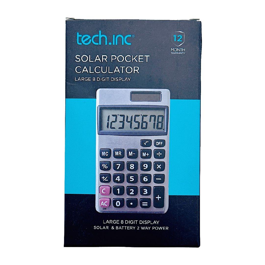 Tech.Inc Solar Pocket Calculator | Warehouse Stationery, NZ