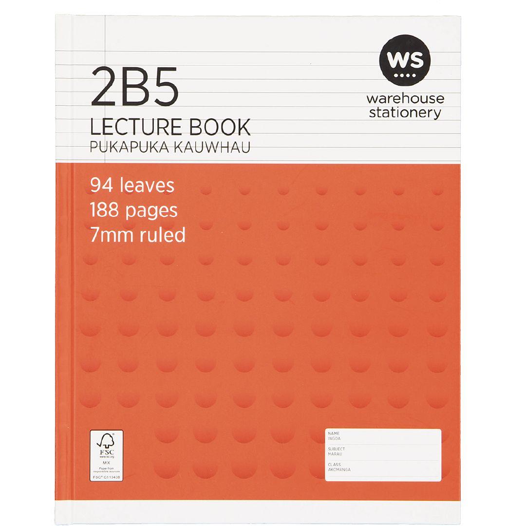 WS Lecture Book 2B5 7mm Ruled Hardcover 94 Leaf Red Mid | Warehouse ...