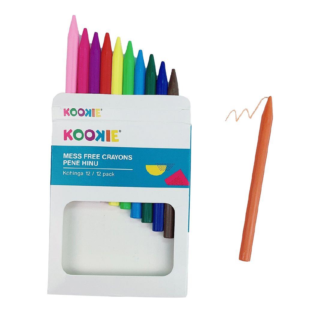 Kookie Mess Free Crayons - 12 Pack 12 Pack | Warehouse Stationery, NZ