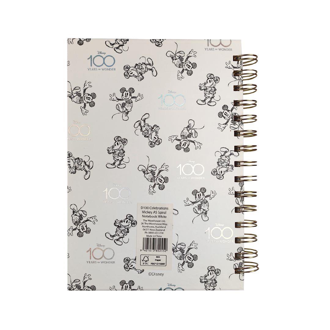 Disney 100 Mickey Notebook Spiral White A5 | Warehouse Stationery, NZ