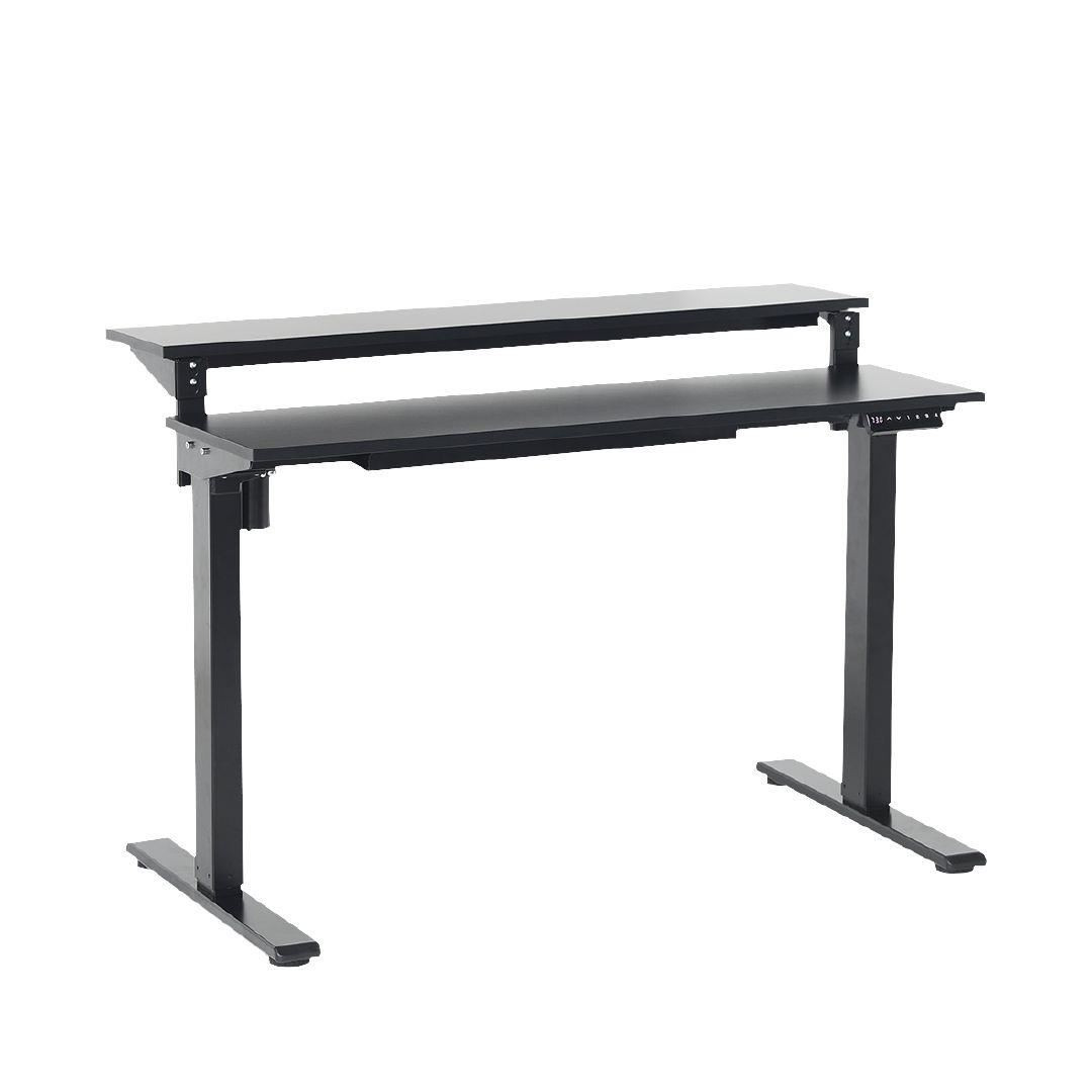 Workspace 2 Tier Adjustable Desk Black | Warehouse Stationery, NZ