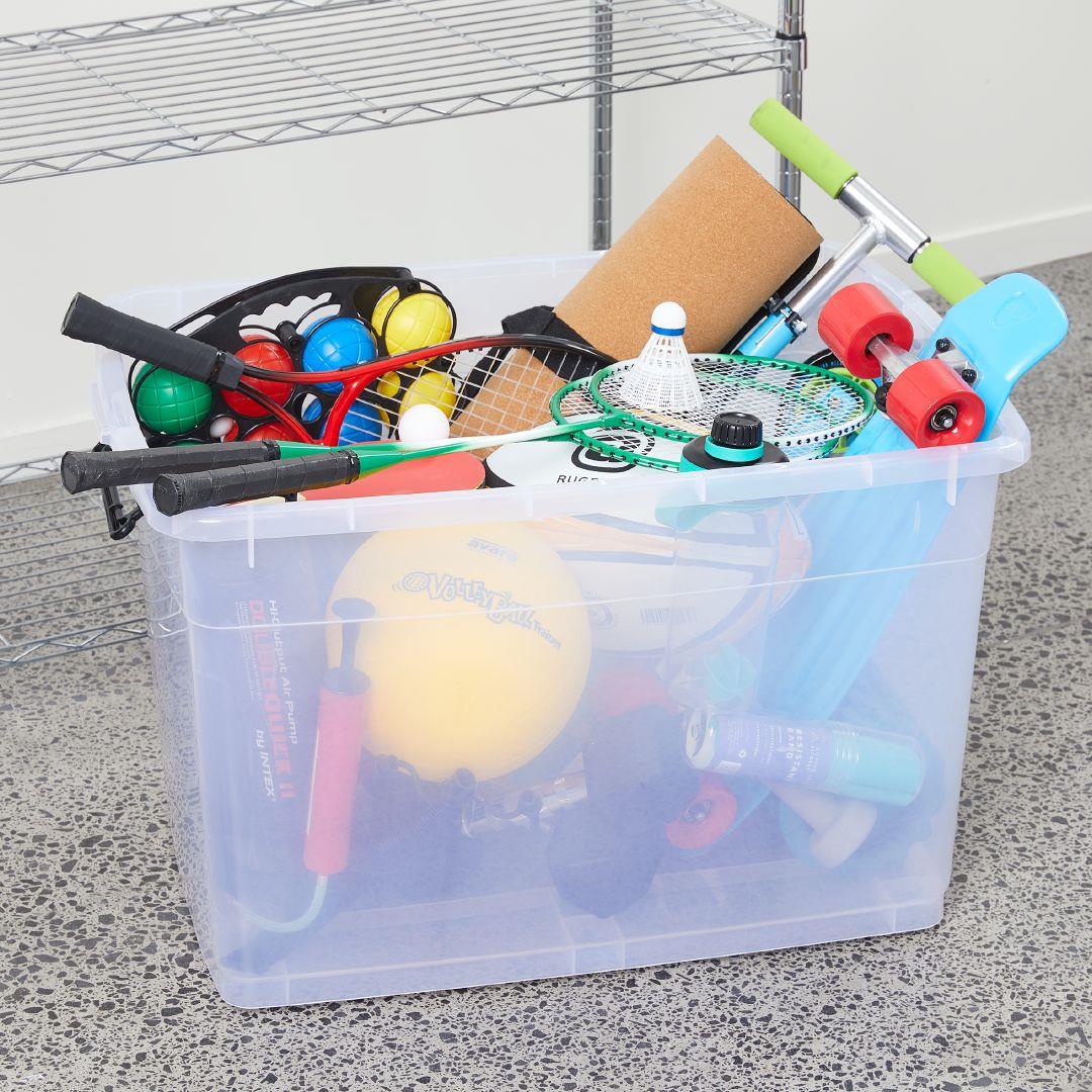 Living & Co Rolling Organiser 110L Clear | Warehouse Stationery, NZ