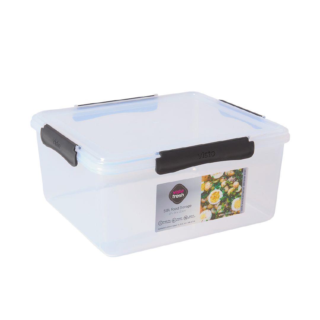 Visto Fresh Storage Container Clear/Charcoal Clips 5.8 Litre ...