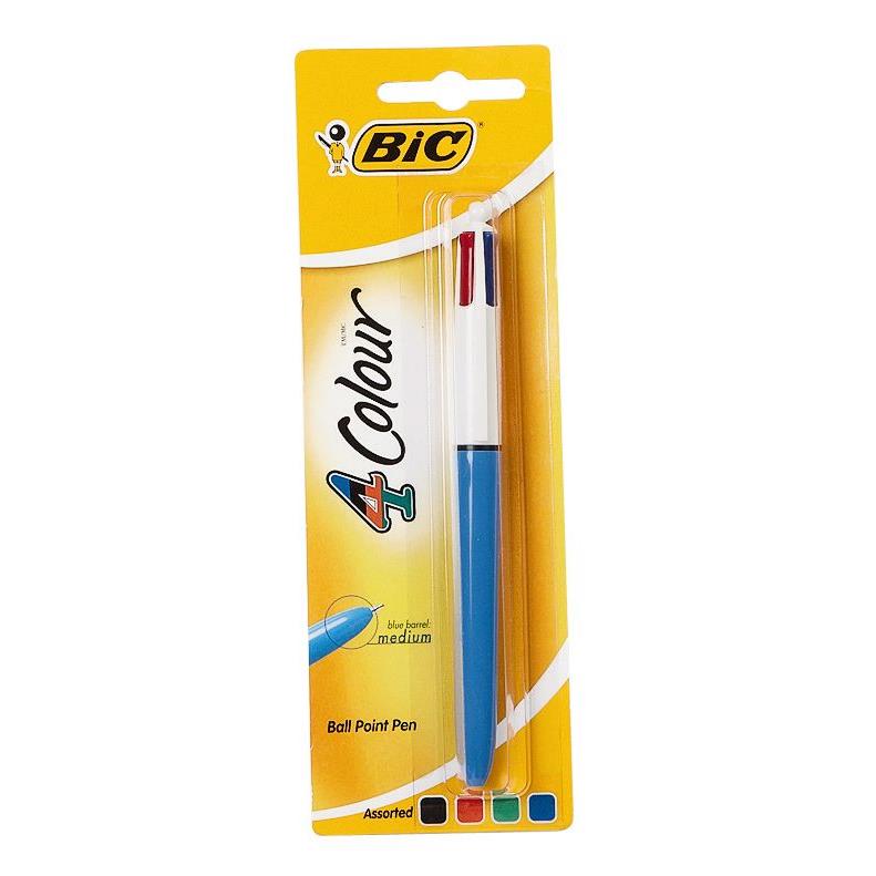 Bic 4 Colour Pen Multi-Coloured 1 Pack | Warehouse Stationery, NZ