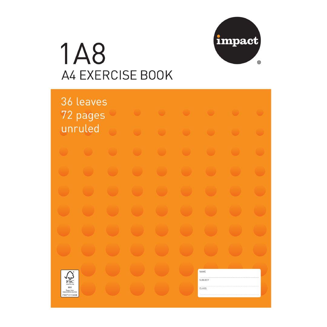 WS Exercise Book 1A8 Blank 36 Leaf Unruled 297 x 210mm Orange A4 ...