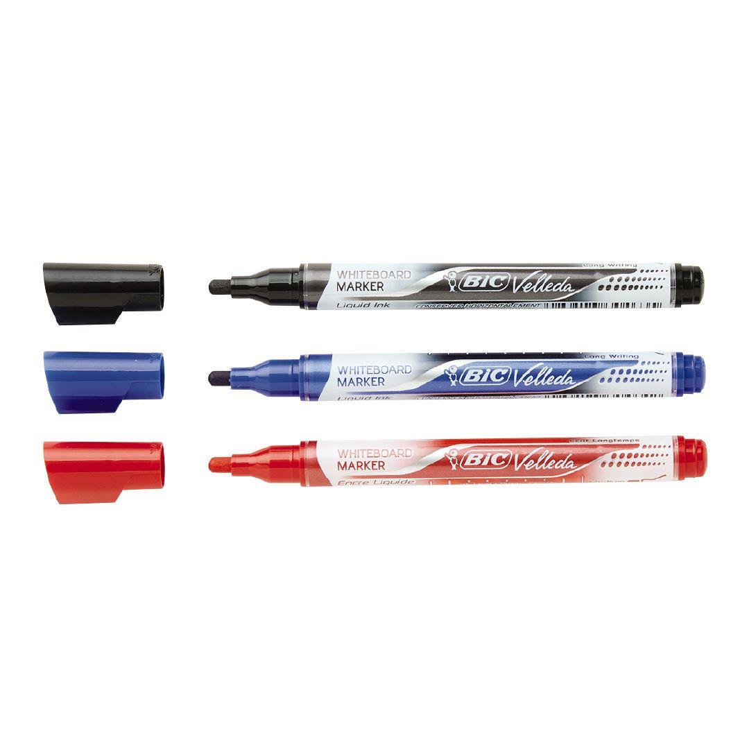 Bic Whiteboard Marker Liquid Ink Assorted 3 Pack | Warehouse Stationery, NZ