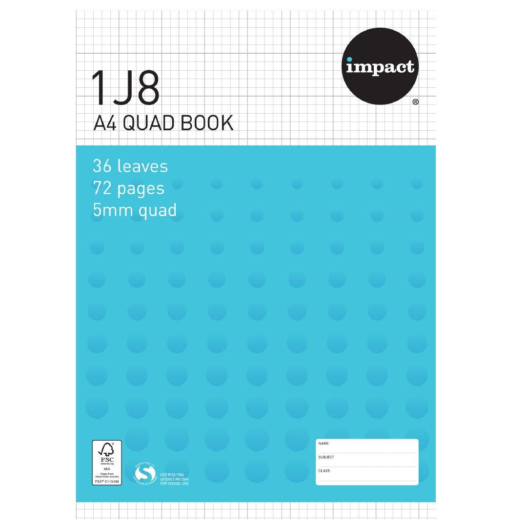 WS Exercise Book 1J8 5mm Quad 36 Leaf Blue | Warehouse Stationery, NZ