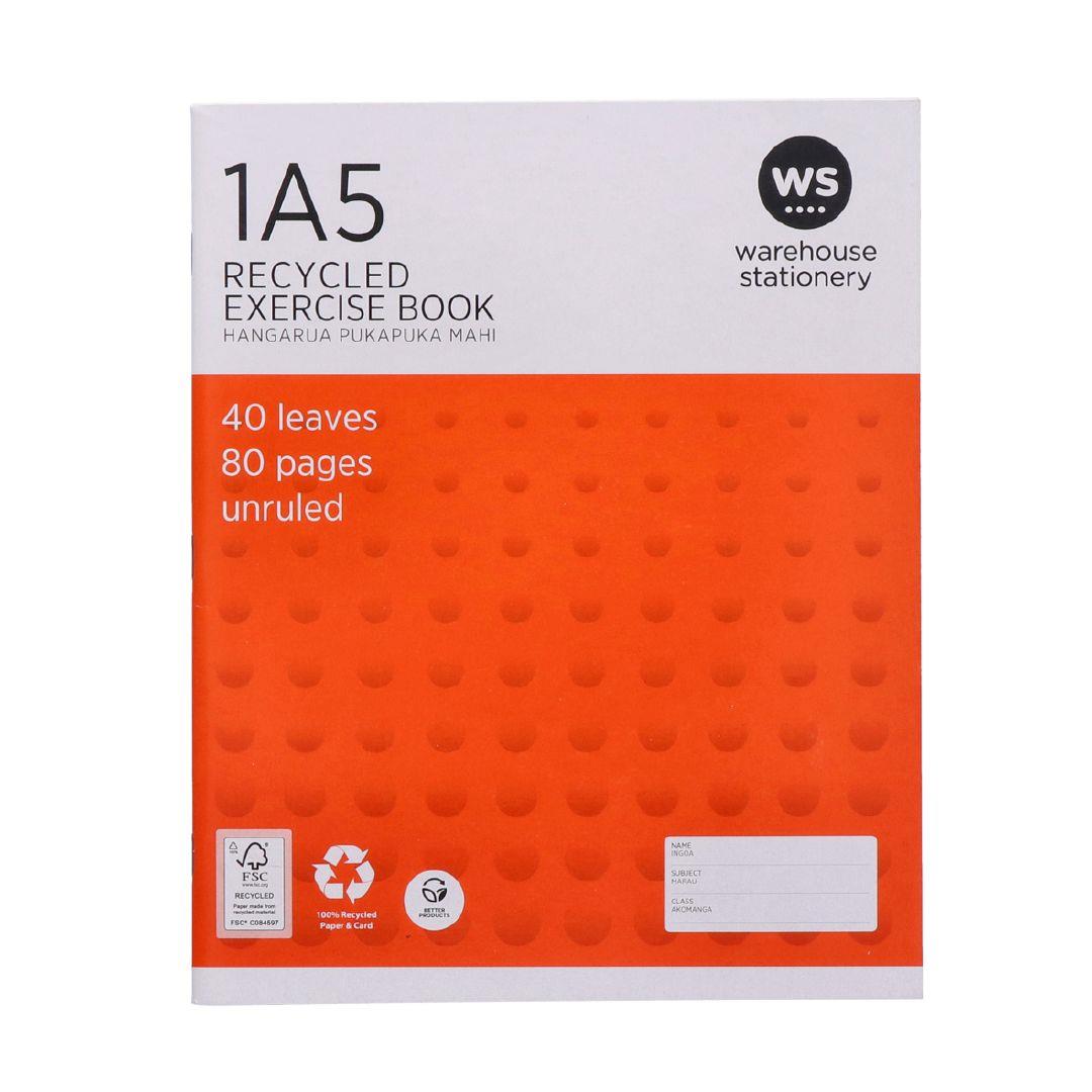 WS Exercise Book 1A5 (UB) Blank 40 Leaf Orange Mid | Warehouse ...