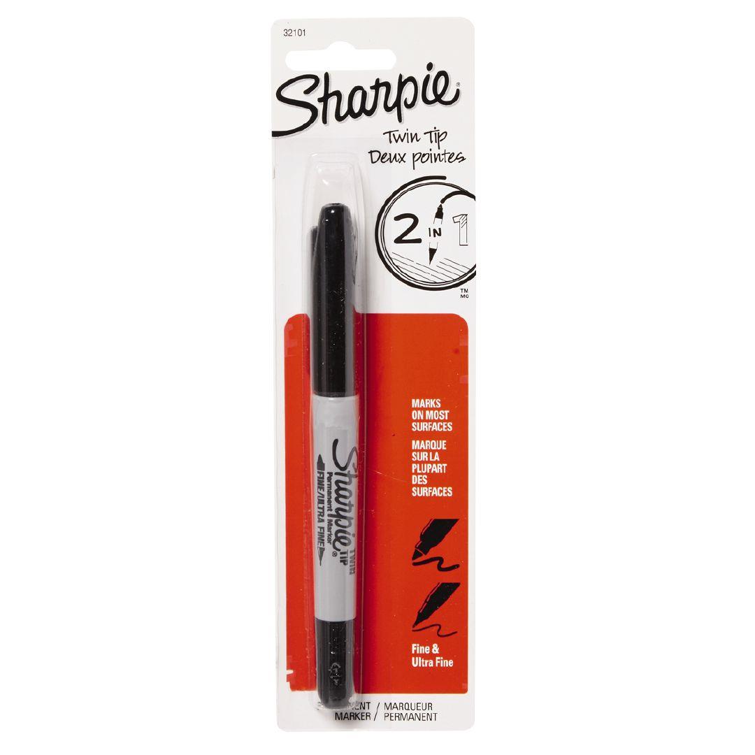 Sharpie Single Marker Twin Tip Black 1 Pack | Warehouse Stationery, NZ
