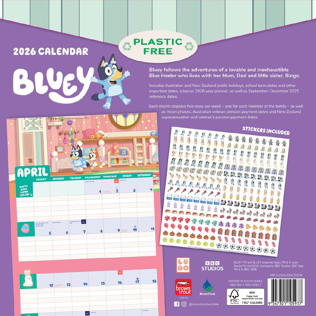 Bluey Family Planner 2026 Square | Warehouse Stationery, NZ