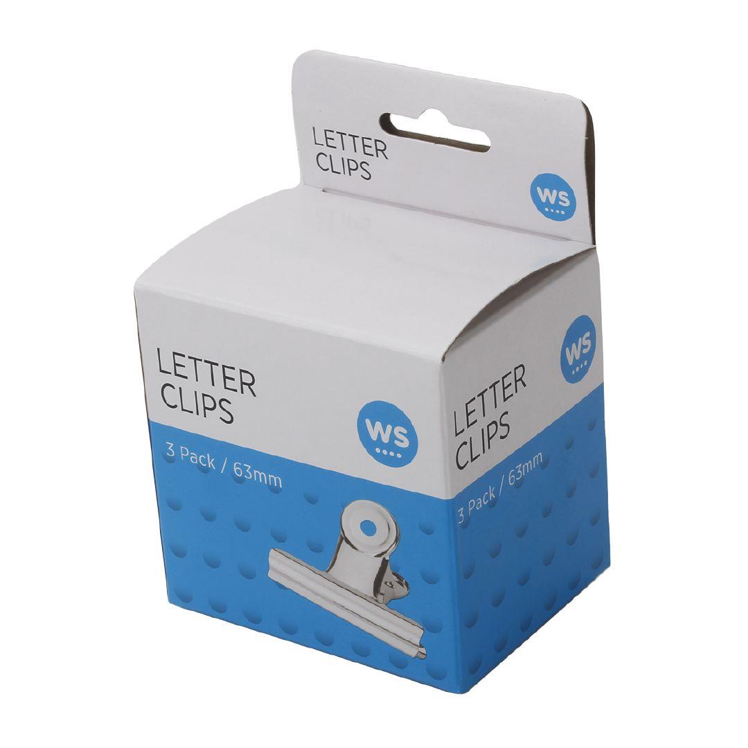 WS Letter Clip 63mm 3 Pack | Warehouse Stationery, NZ