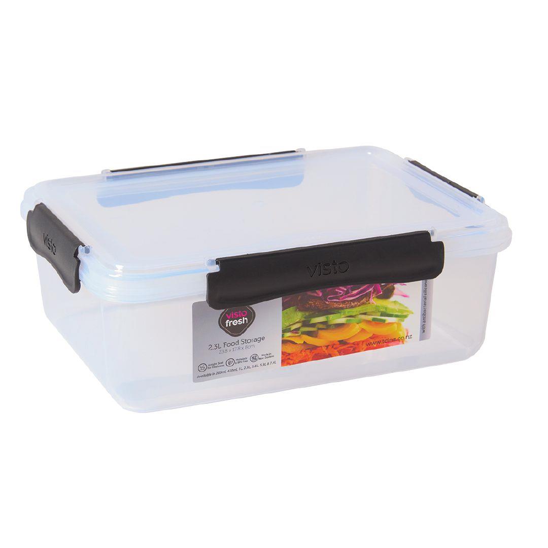 Visto Fresh Storage Container Clear/Charcoal Clips 2.3 Litre ...