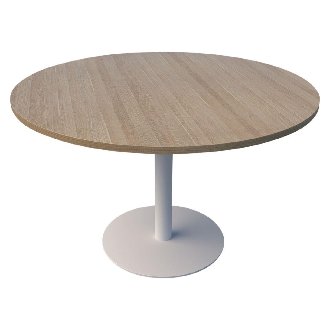 Accent Classic Meeting Table White & Classic Oak 800 Diameter ...
