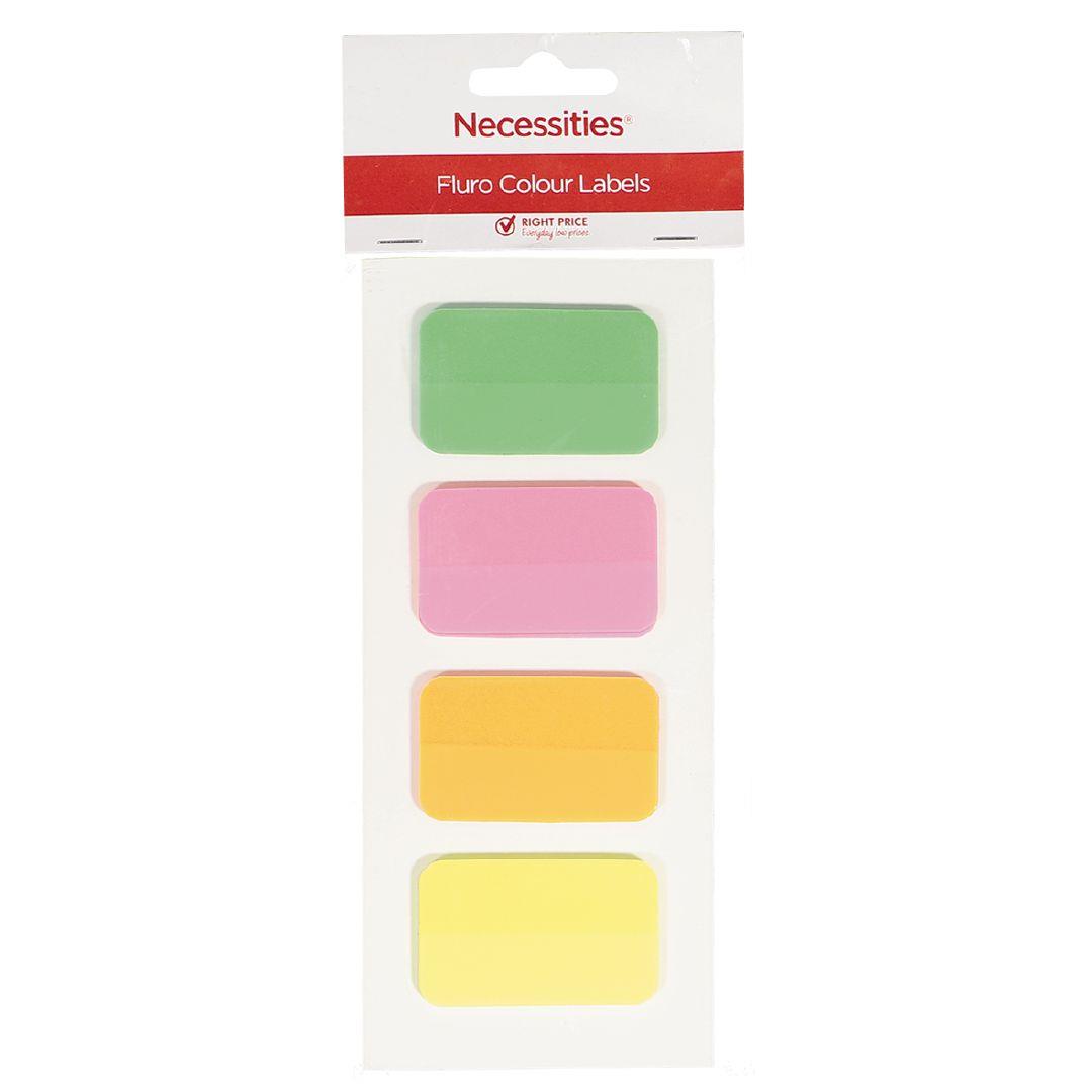 WS Fluorescent Colour Labels Multi-Coloured 4 Pack | Warehouse ...