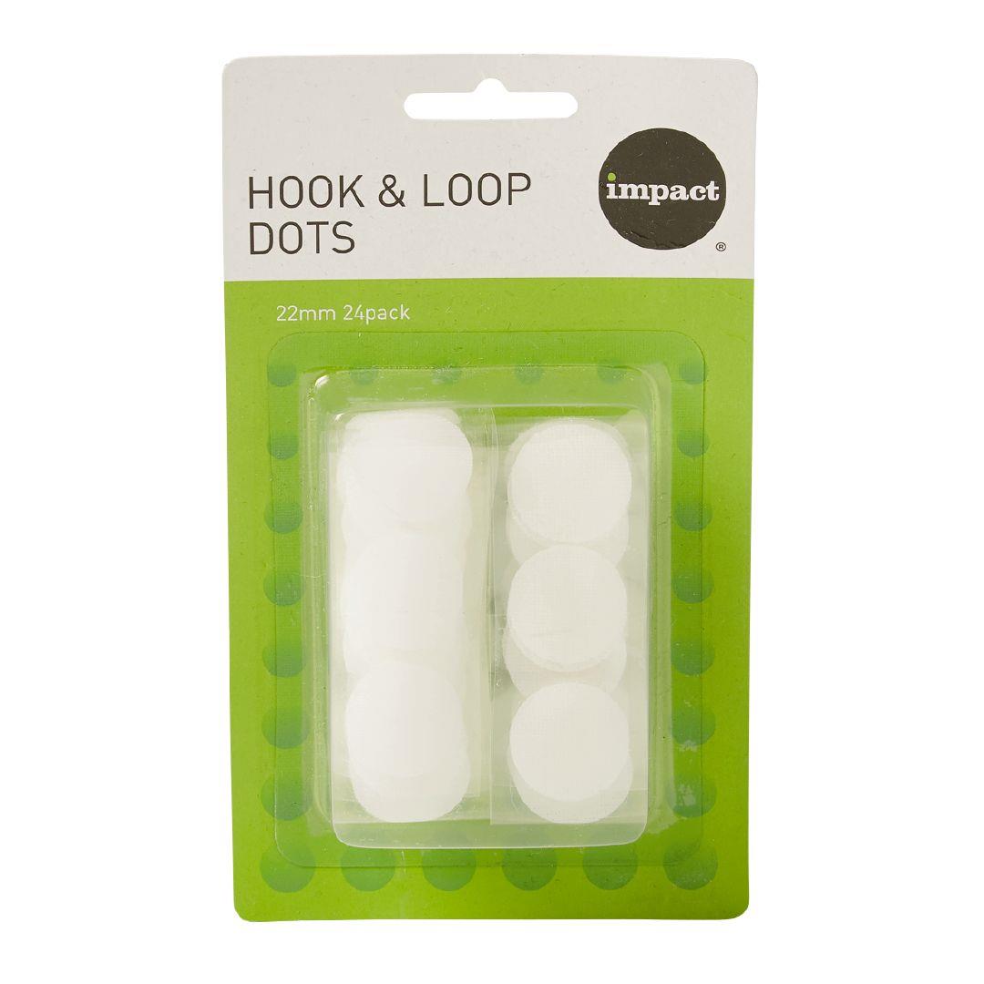 WS Hook & Loop Dots 22mm 24 Spot White | Warehouse Stationery, NZ