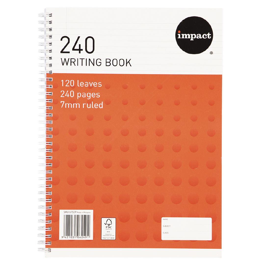 WS Spiral Writing Book 240 Page A4 Wiro Red | Warehouse Stationery, NZ