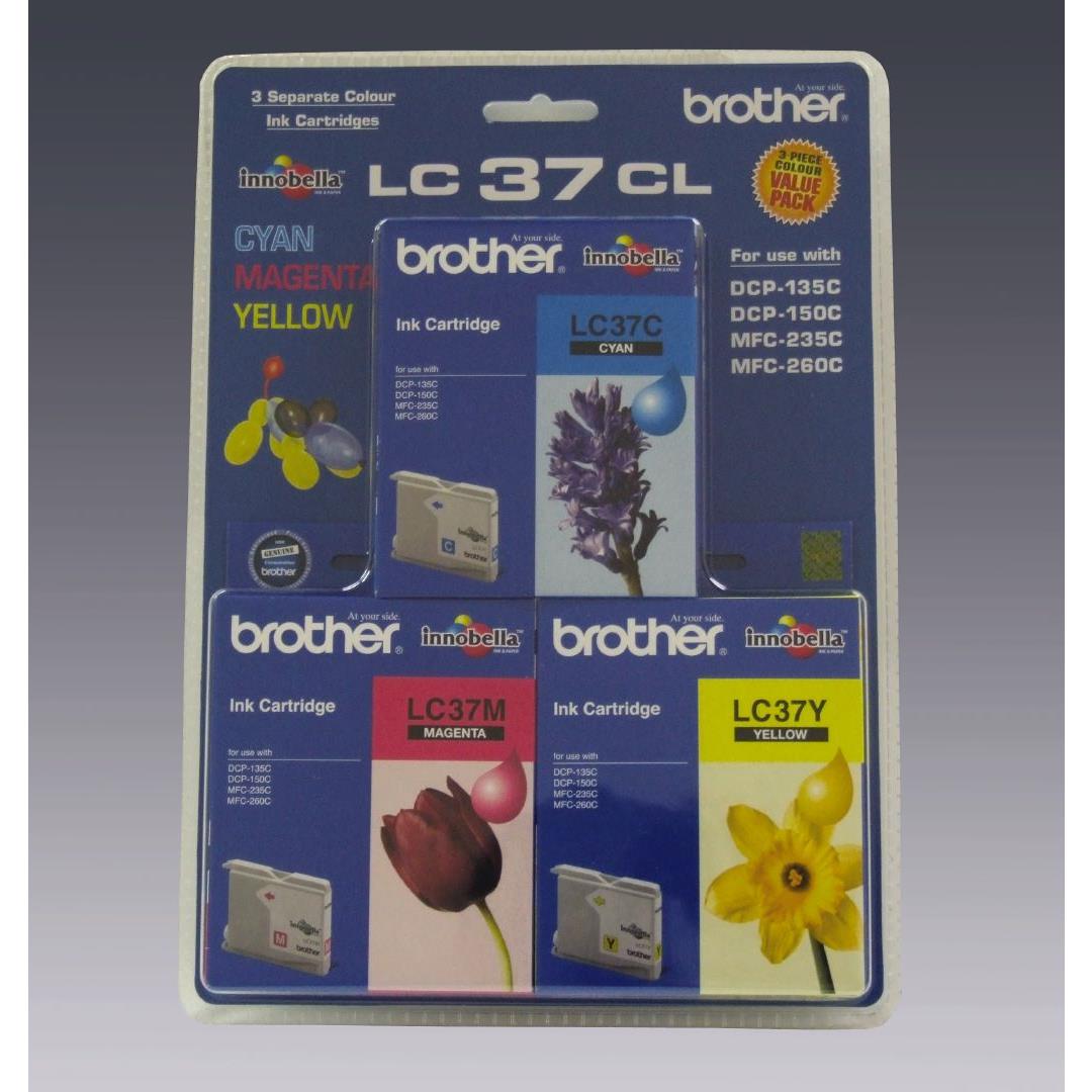Brother Ink LC37 Colour 3 Pack (300 pages) | Warehouse Stationery, NZ