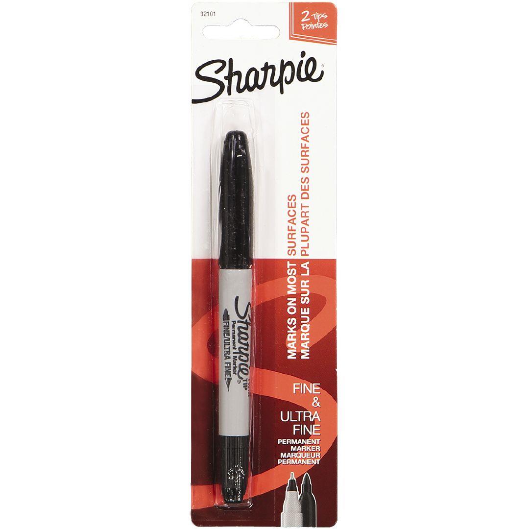 Sharpie Single Marker Twin Tip Black 1 Pack | Warehouse Stationery, NZ